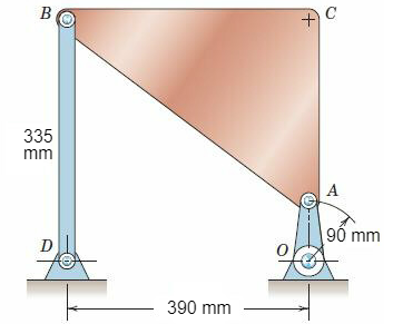 Solved Plane motion of the triangular plate ABC is | Chegg.com