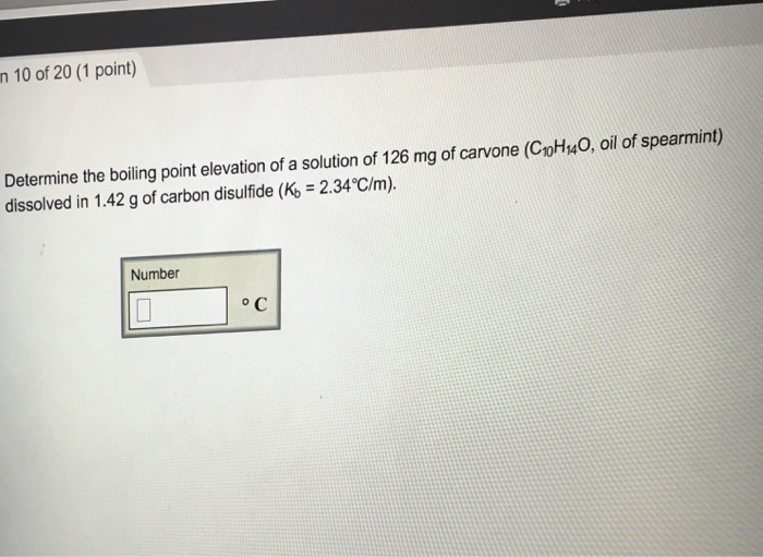 Solved Determine the boiling point elevation of a solution | Chegg.com