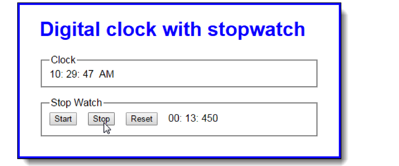 In the clock.js file, find the functions that run the | Chegg.com