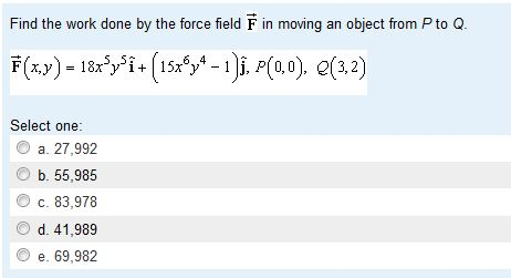 Solved Find the work done by the force field F. in moving | Chegg.com