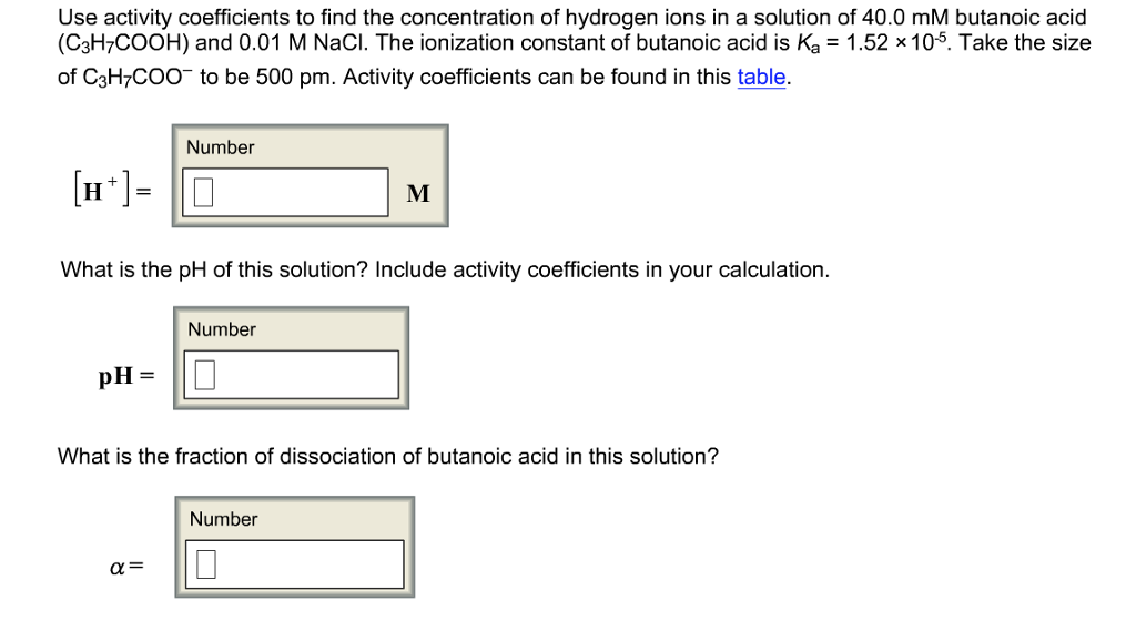 Solved Use activity coefficients to find the concentration | Chegg.com
