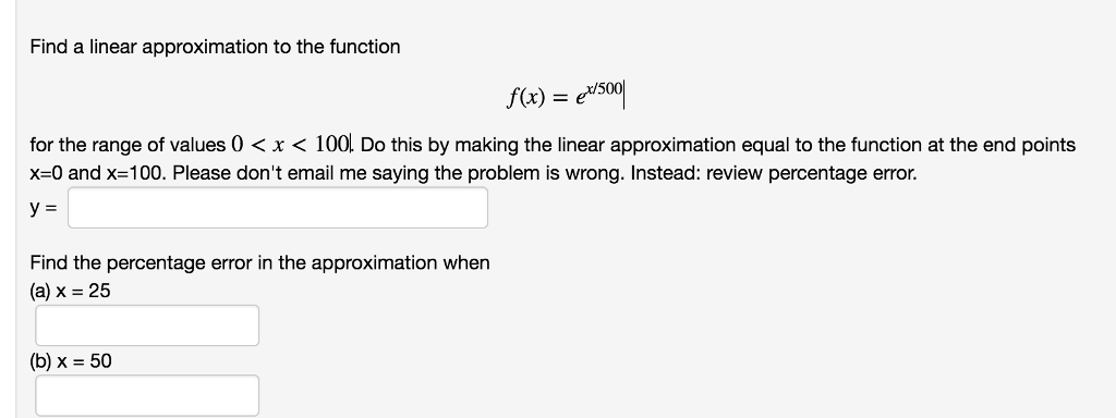 Solved Find A Linear Approximation To The Function F X