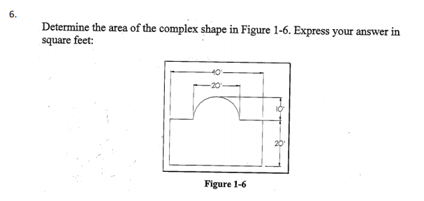 Solved 6. Determine the area of the complex shape in Figure | Chegg.com