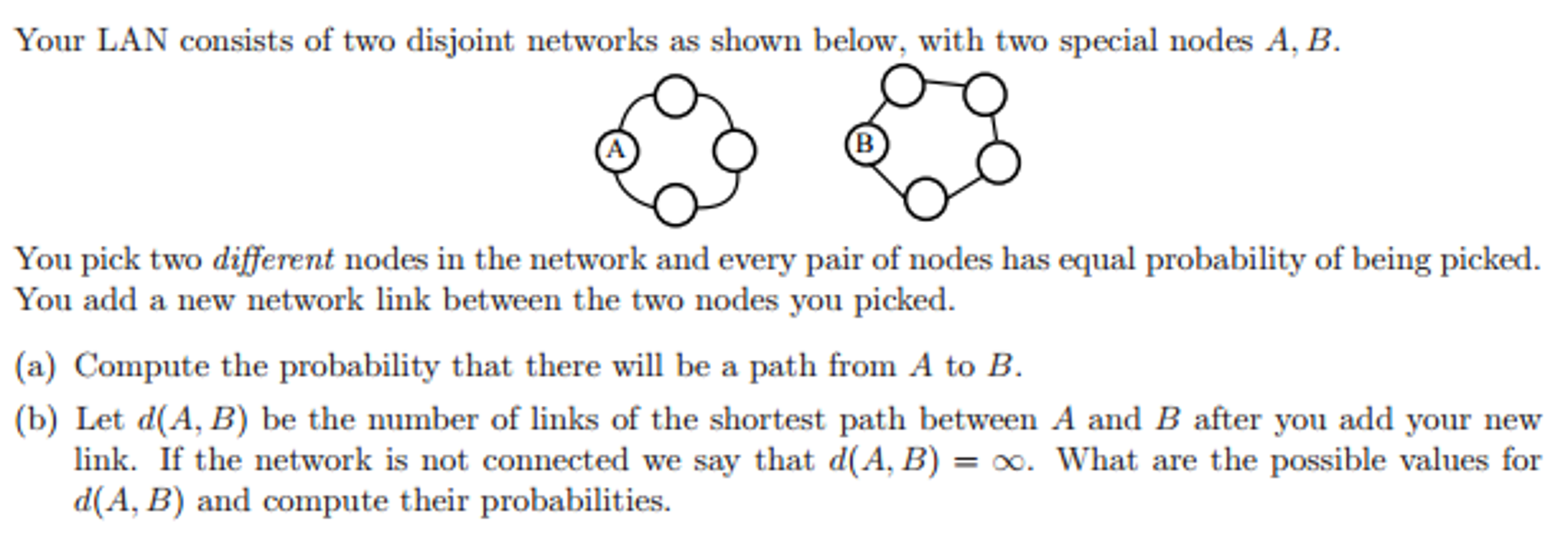 Your LAN consists of two disjoint networks as shown | Chegg.com