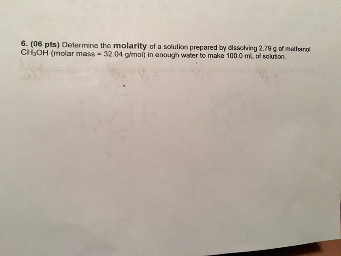 Solved Determine the molarity of a solution prepared by | Chegg.com