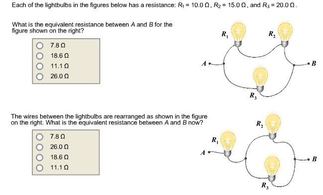 Solved Each of the lightbulbs in the figures below has a | Chegg.com