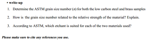 Solved Determine the ASTM grain size number (n) for both the | Chegg.com