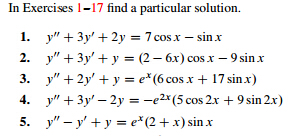Solved In Exercises 1-17 find a particular solution. 1. y" + | Chegg.com