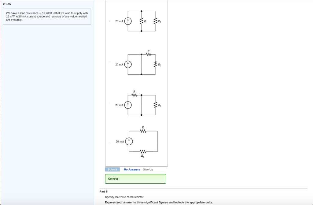 Solved P 2.46 We have a load resistance RL= 2000 Ω that we | Chegg.com