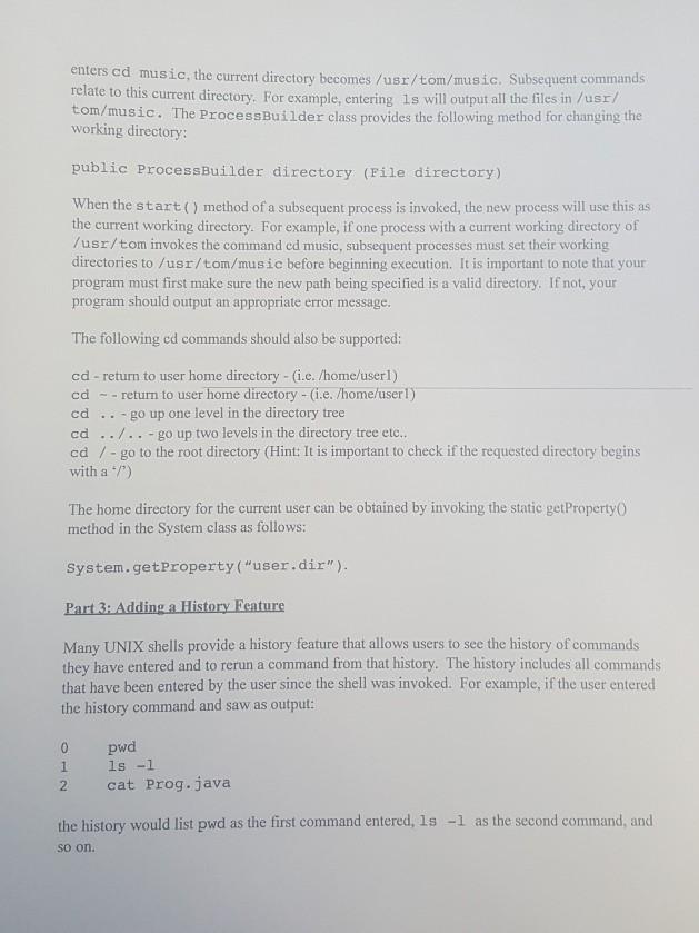 Solved Overview A shell interface provides the user with a | Chegg.com