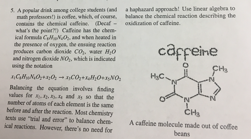 Solved a haphazard approach! Use linear algebra to balance | Chegg.com