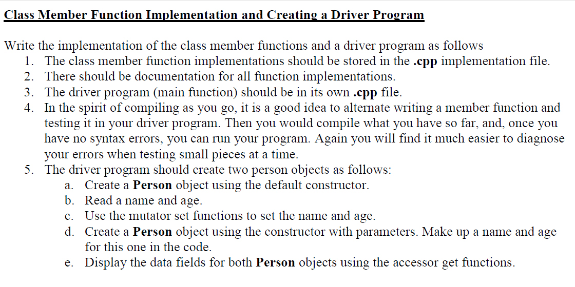 Solved Write the implementation of the class member | Chegg.com