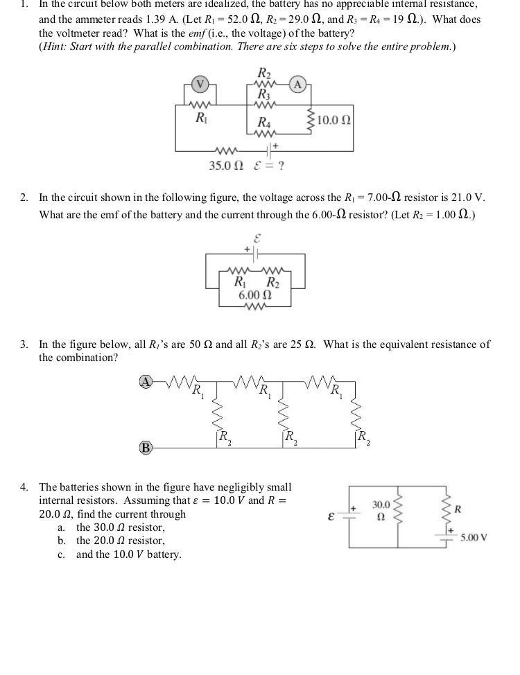 Solved In the circuit below both meters are idealized, the | Chegg.com