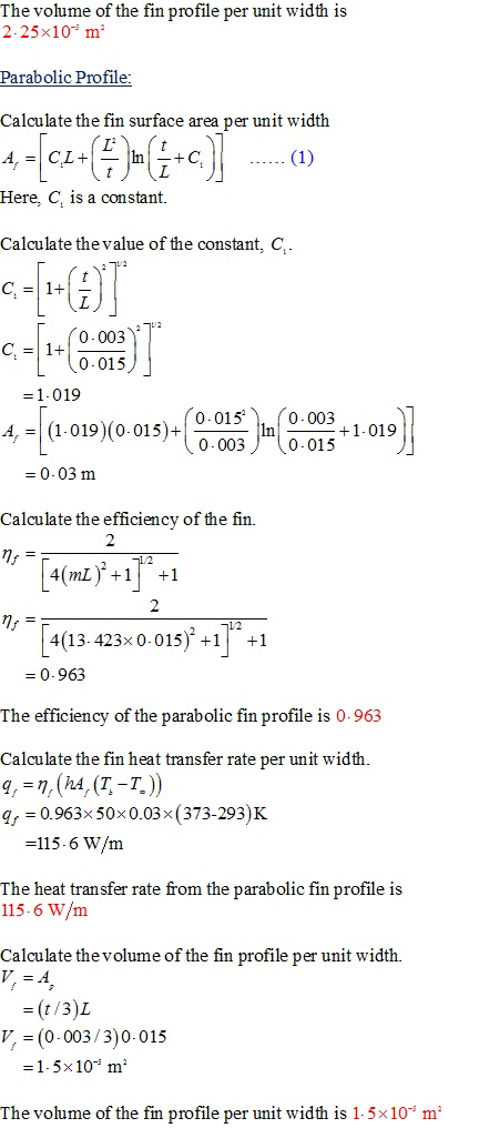 (Solved) - A straight fin of rectangular cross section fabricated from ...