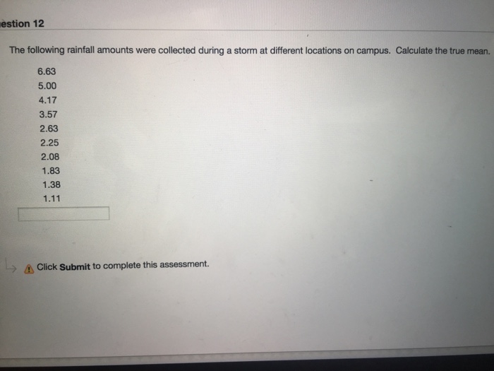 Solved The following rainfall amounts were collected during | Chegg.com