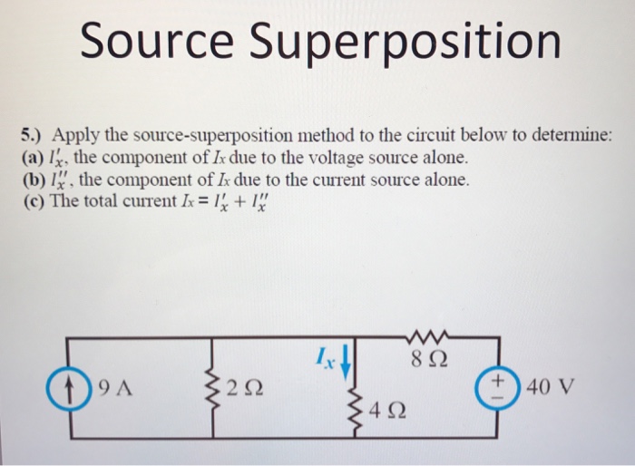 Solved Apply the source-superposition method to the circuit | Chegg.com