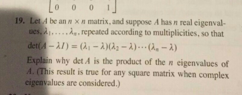 Solved Let A Be An N Times N Matrix And Suppose A Has N 