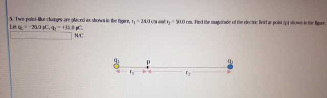 Solved Two point-like charges are placed as shown in the | Chegg.com