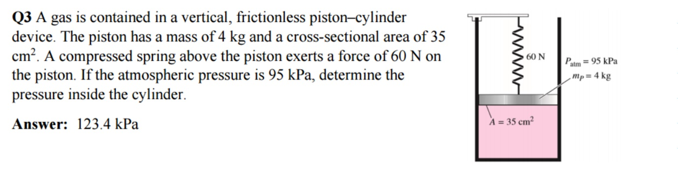 Solved Q3 A gas is contained in a vertical, frictionless | Chegg.com Solved Q3 A gas is contained in a vertical, frictionless | Chegg.com