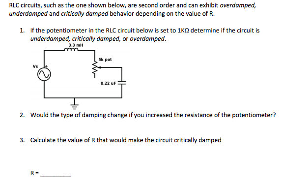 Solved RLC circuits, such as the one shown below, are second | Chegg.com