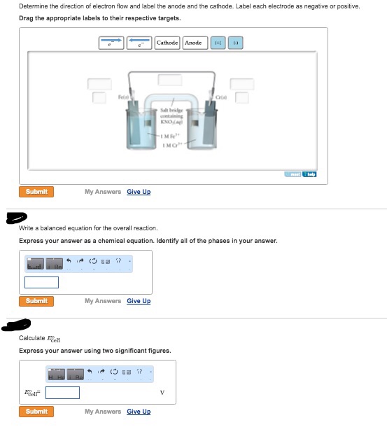 Solved Determine the direction of electron flow and label | Chegg.com