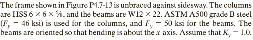 Solved The frame shown in Figure P4.7-13 is unbraced against | Chegg.com