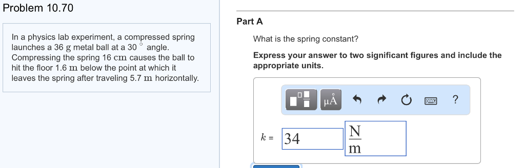 Solved Problem 10.70 Part A In a physics lab experiment, a | Chegg.com