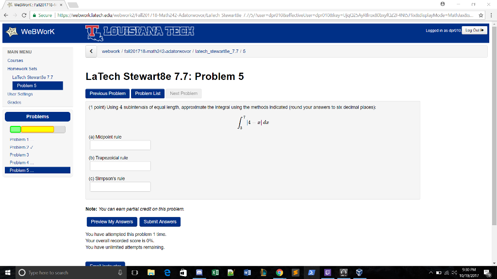 Solved ㄇ ㄨ ← , C Secure I https://webwork.latec Fall201 / 18 | Chegg.com
