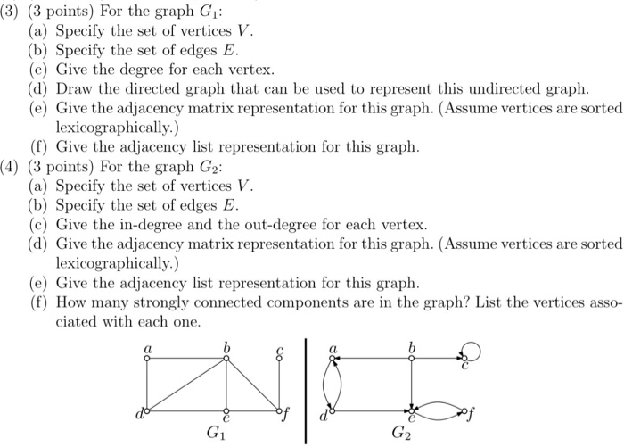 Solved For the graph G_1: Specify the set of vertices V. | Chegg.com