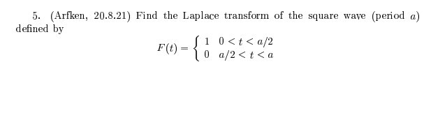 Solved 5. (Arfken, 20.8.21) Find the Laplace transform of | Chegg.com