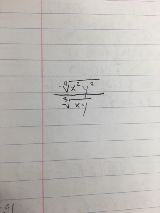 Solved ^4 squareroot x^2 y^3/^3 squareroot x y | Chegg.com