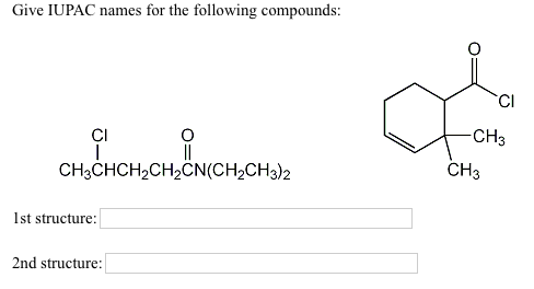 Solved Give IUPAC names for the following compounds CI CH3 | Chegg.com