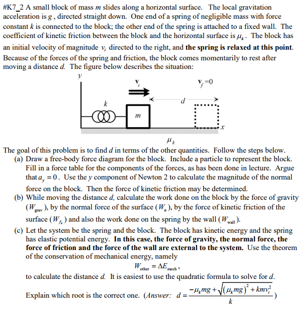 Solved #K72 A small block of mass m slides along a | Chegg.com
