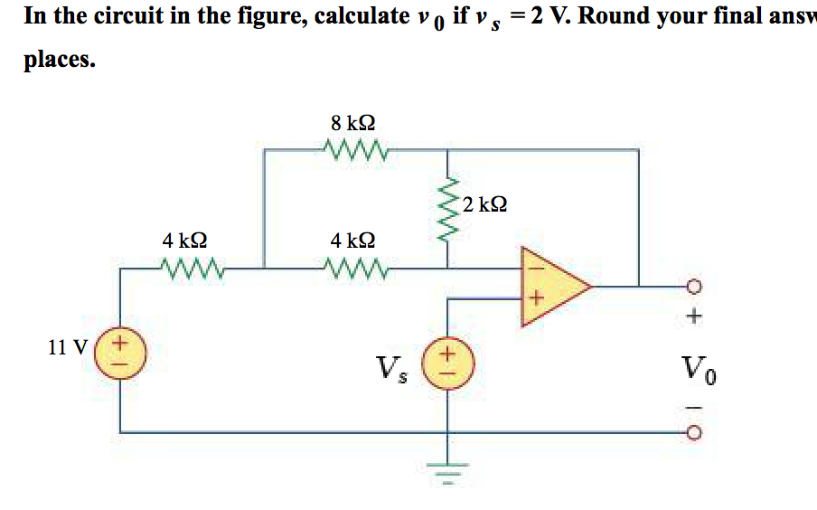 Solved In the circuit in the figure, calculate v0 if vs = 2 | Chegg.com