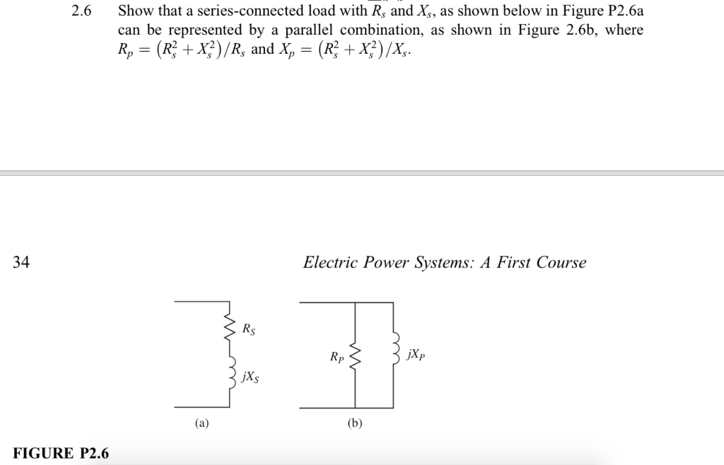 Solved Show that a series-connected load with R_s and X_s, | Chegg.com