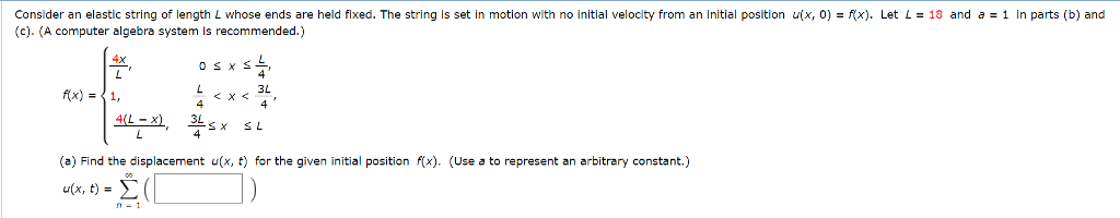 Solved Consider an elastic string of length L whose ends are | Chegg.com