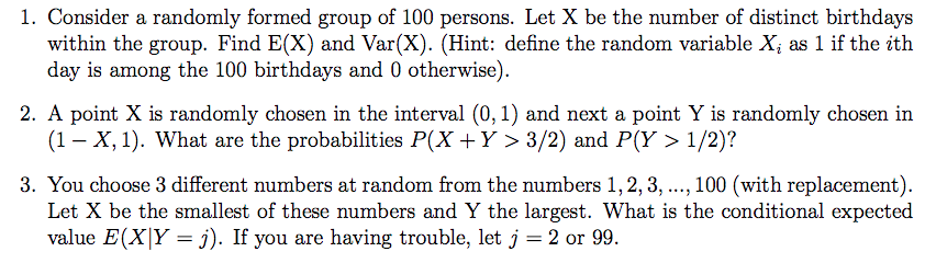 Solved Consider a randomly formed group of 100 persons. Let | Chegg.com