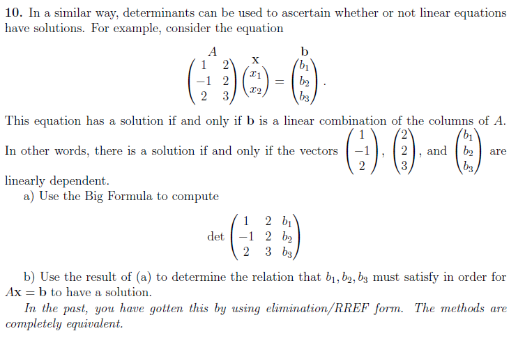 Solved Linear Algebra -- Show All Work (For lecture notes, | Chegg.com