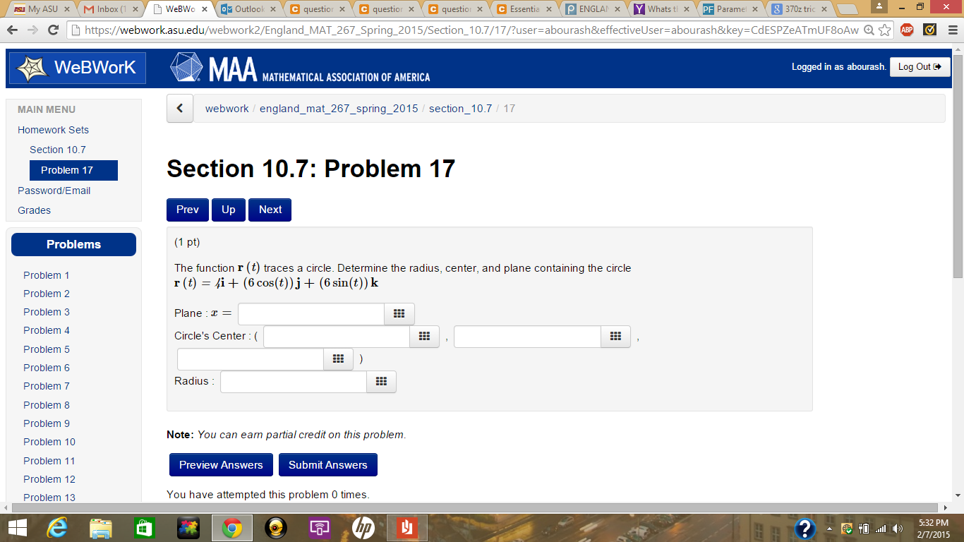 Solved Asu My ASU x MInbox x WeBW a outlook x C question x C | Chegg.com