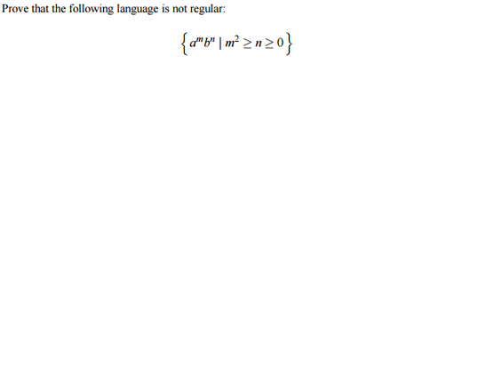 Solved Prove that the following language is not regular: | Chegg.com