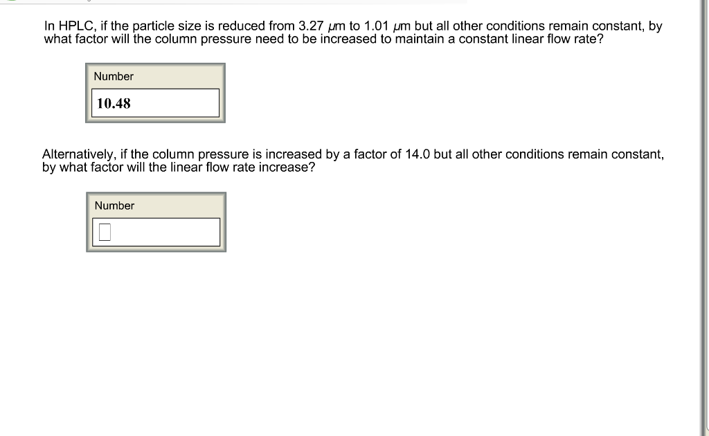 Solved In HPLC, if the particle size is reduced from 3.27 μm | Chegg.com