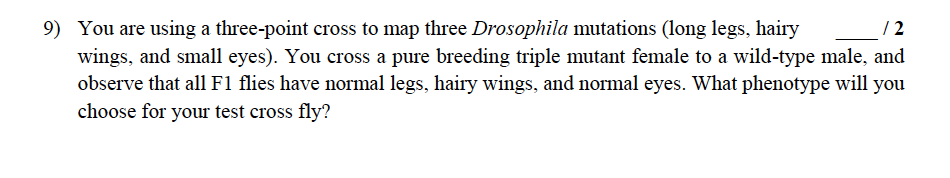 Solved You are using a three-point cross to map three | Chegg.com