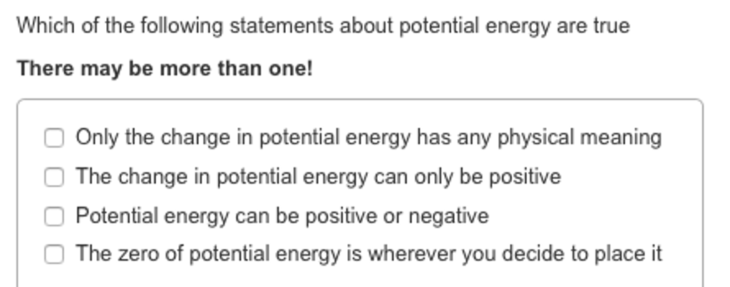 Solved Which of the following statements about potential | Chegg.com