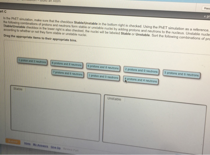 Solved an Atom lllllll Bulld an Atom art C In the PhET | Chegg.com