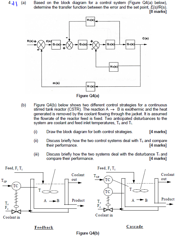 Solved 4(a) For a first order process with respect to | Chegg.com