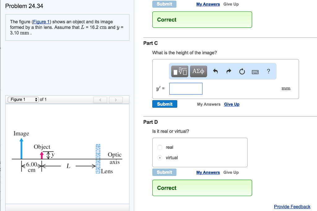 Solved Problem 24.34 The figure (Figure 1) shows an object | Chegg.com