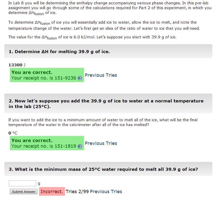 Solved In Lab 8 you will be determining the enthalpy change | Chegg.com