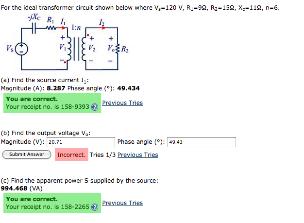 Solved For the ideal transformer circuit shown below where | Chegg.com