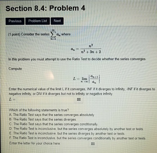Solved Section 8.4: Problem Previous Problem ListN (1 point) | Chegg.com