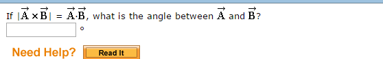 Solved If |A vector times B vector| = A vector middot B | Chegg.com